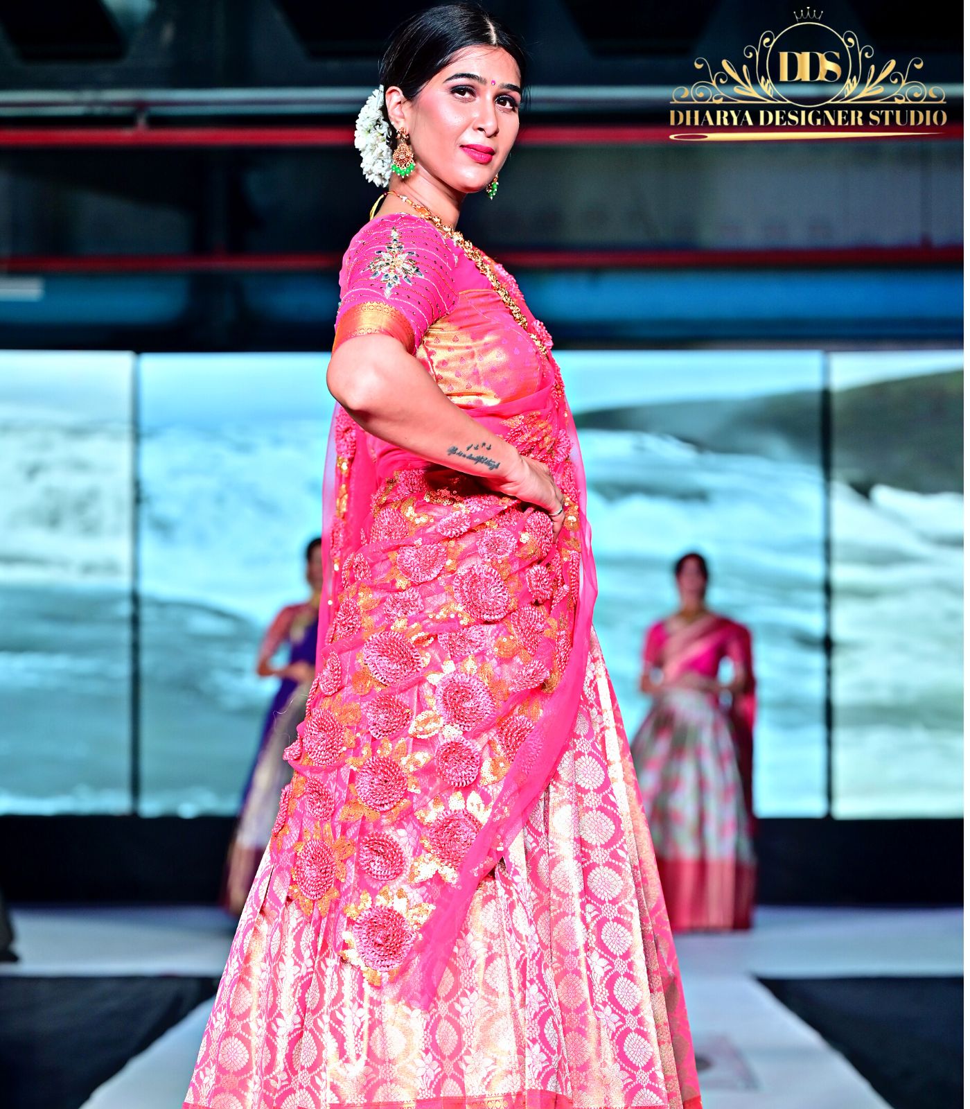Buy Pink Half saree Online | Dharya Designer Studio